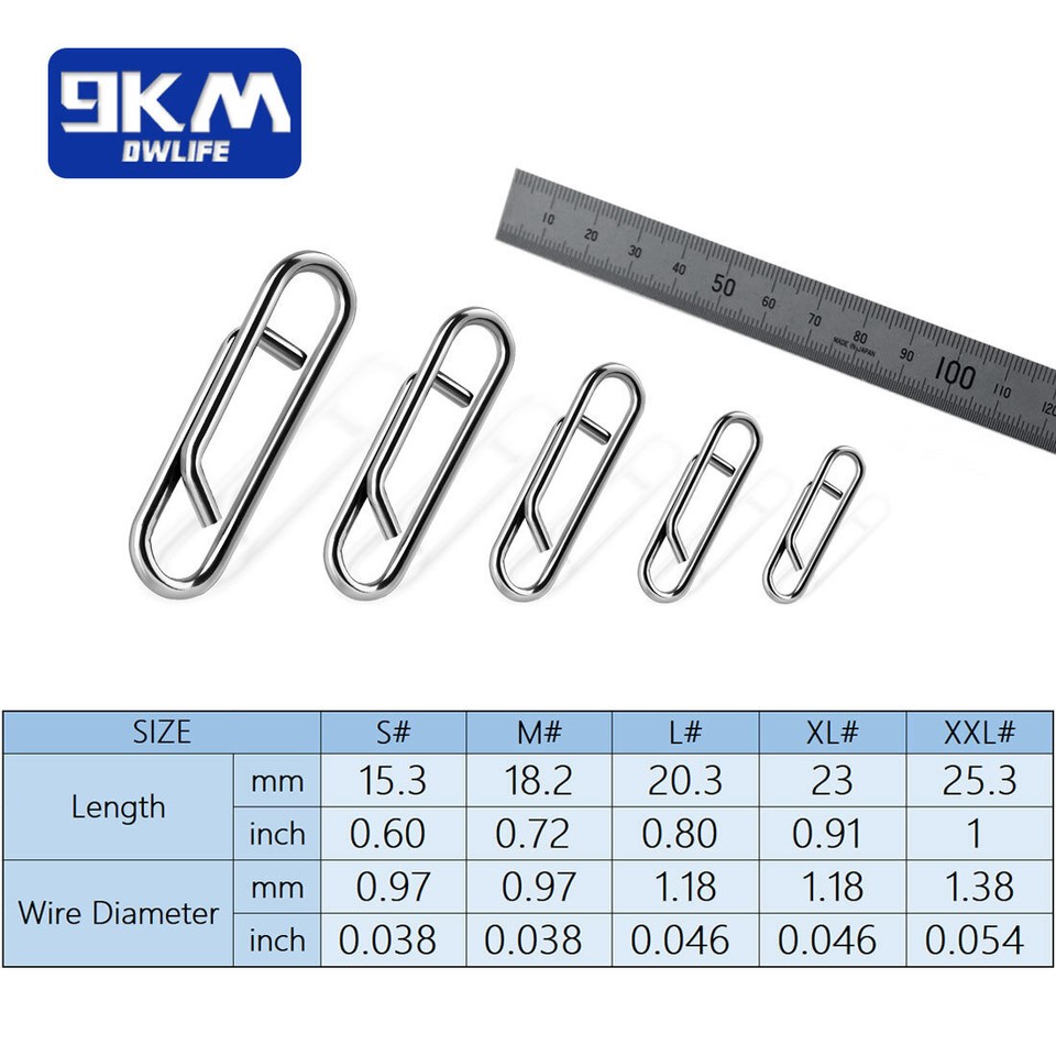 Fishing Clip Power Clips 50~200Pcs Stainless Steel Fishing Snaps For ...