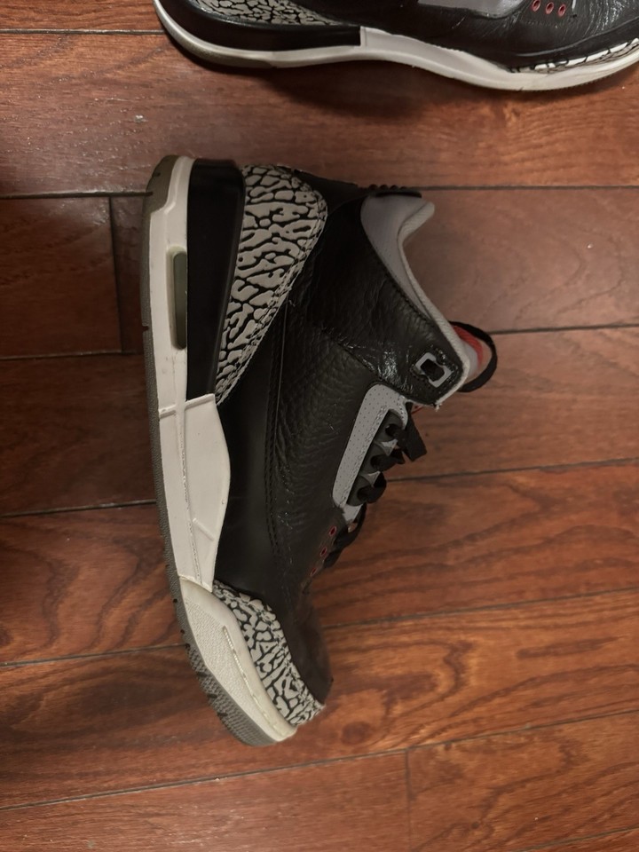 Air Jordan 3 2011 Size 8 Black Cement No Box Authentic Used ...