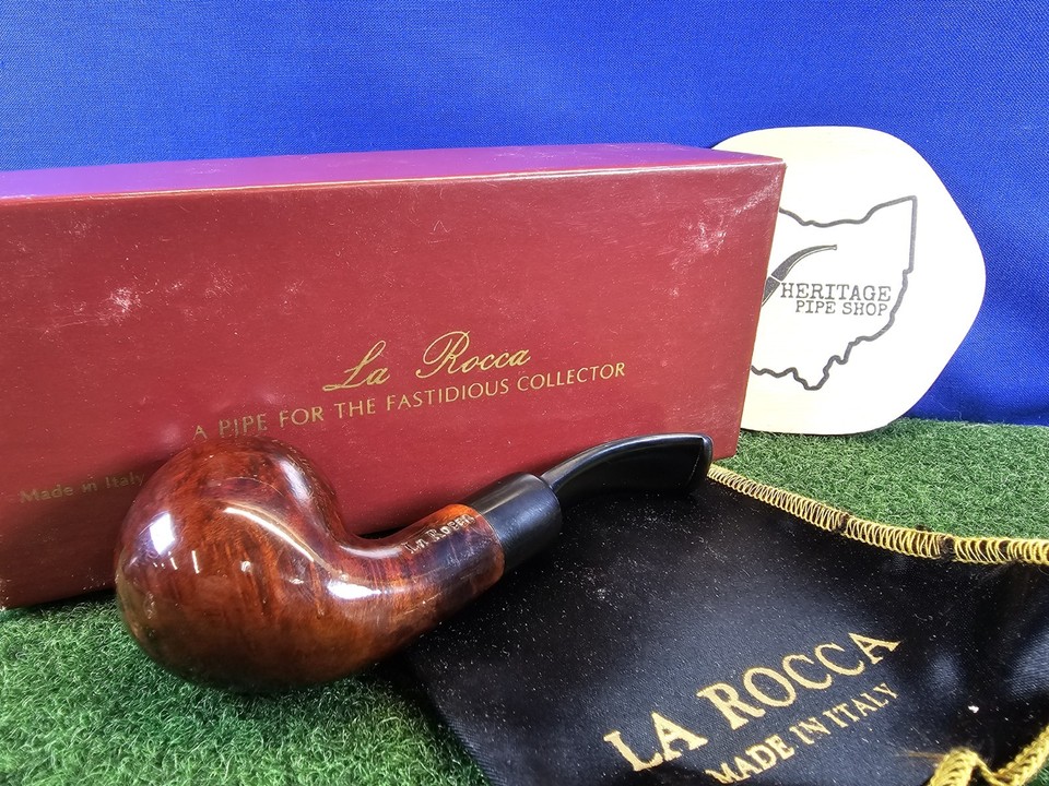La Rocca Smooth Finish Bent Apple Restored Italian Estate Briar Pipe ...