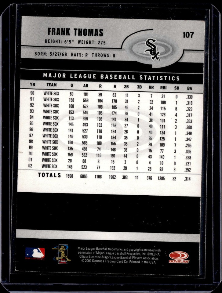 2003 Donruss #107 Frank Thomas Samples Silver | eBay