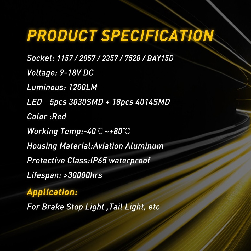 6x AUXITO 1157 2057 BAY15D Super Red LED Stop Turn Signal Brake Tail ...