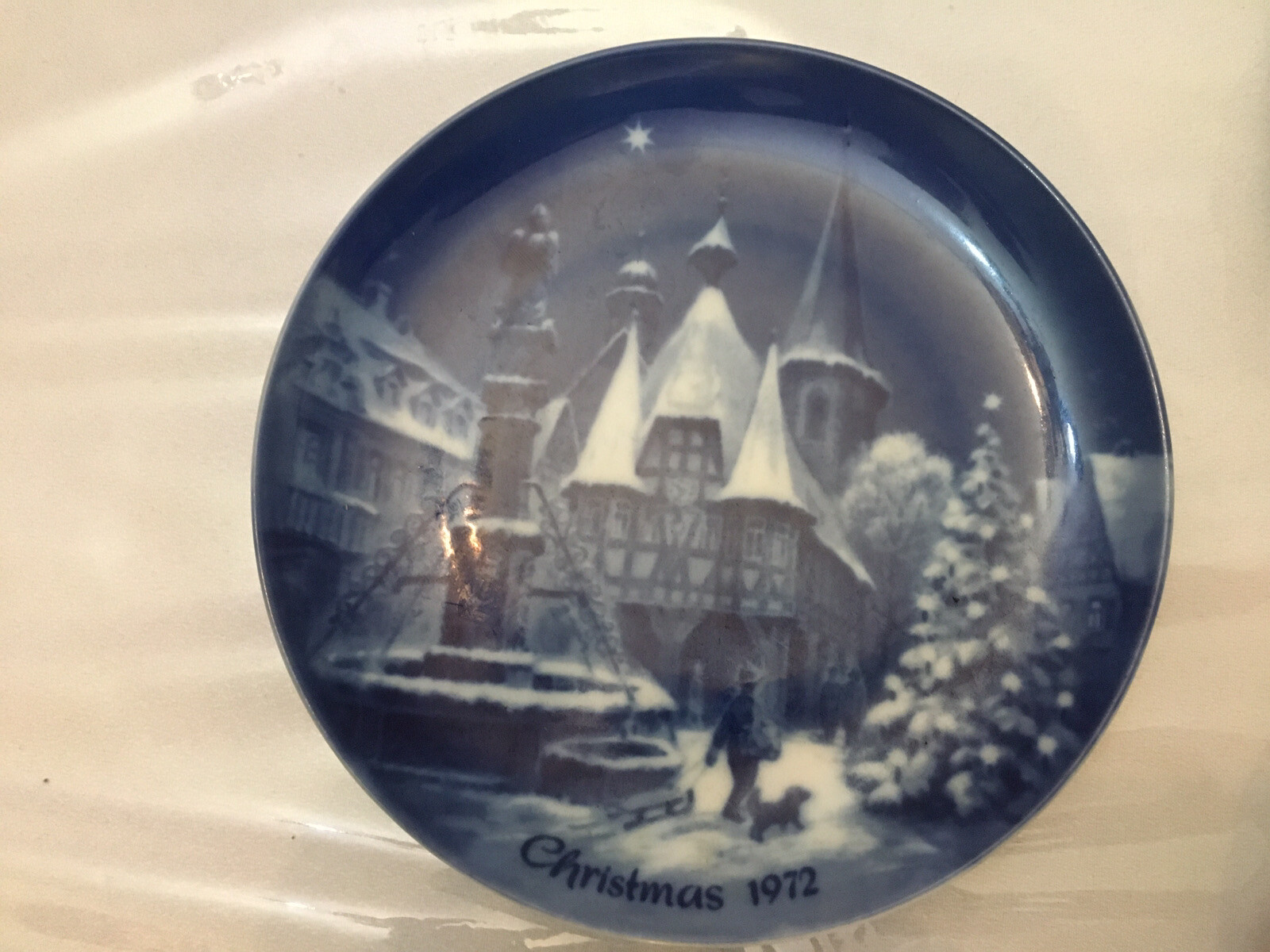 German Christmas Plate by Berlin Design Bernkastel 1970 7 1/2" Blue ...