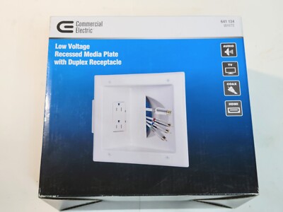 Commercial Electric Low Voltage Recessed Media Plate ~ 641 134 | eBay