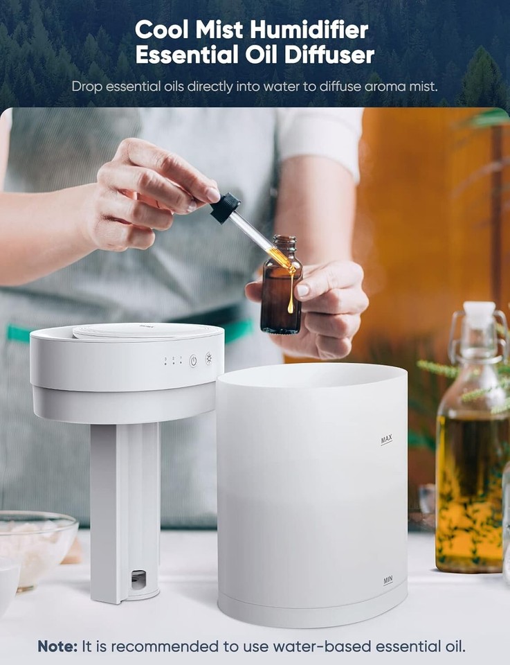 Cool Mist Humidifiers for Bedroom, 3.5L Top-Fill Air Humidifier ...