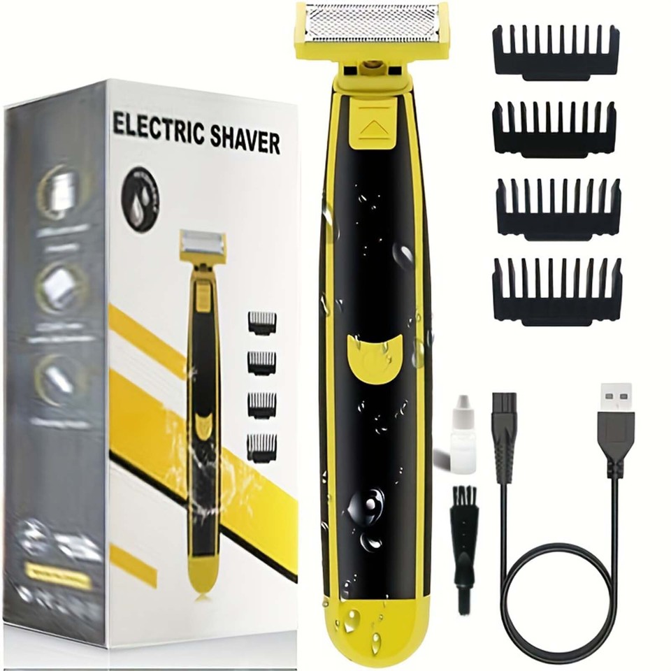 Full Body Washed Wet / Dry Shaver, Men's Electric Shaver Rotary Facial ...