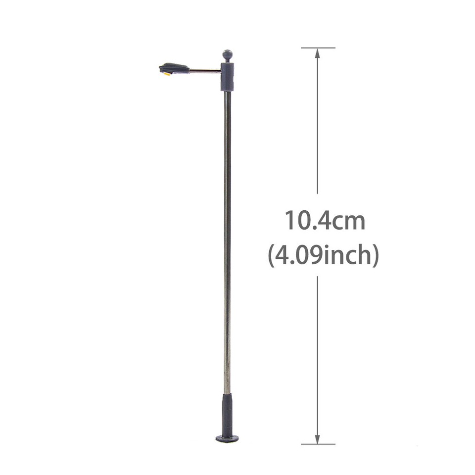 LQS10 10pcs Model Railway Train Lamp Post Street Lights HO OO Scale ...