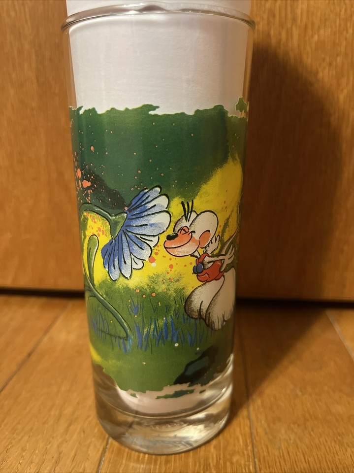 Vintage Diddl Mouse Smelling Flower Straight Drinking Glass 12oz RARE ...