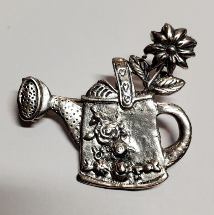 Mary Engelbreit Designer 925 Sterling Silver Watering Can Flower Pin ...