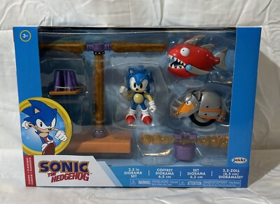 Sonic The Hedgehog Classic 2.5" Diorama Flying Battery Zone Set Chopper ...