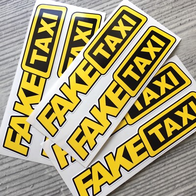 6pc Fake Taxi Sticker Vinyl Decal Car Turbo JDM Window Drift Funny ...