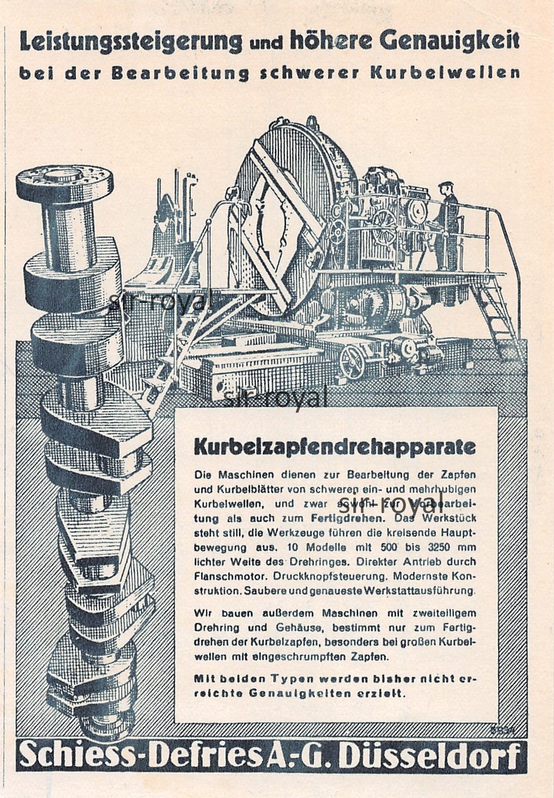 Schiess-Defries AG Maschinenbau - Düsseldorf - 1936 - Werbung Reklame ...