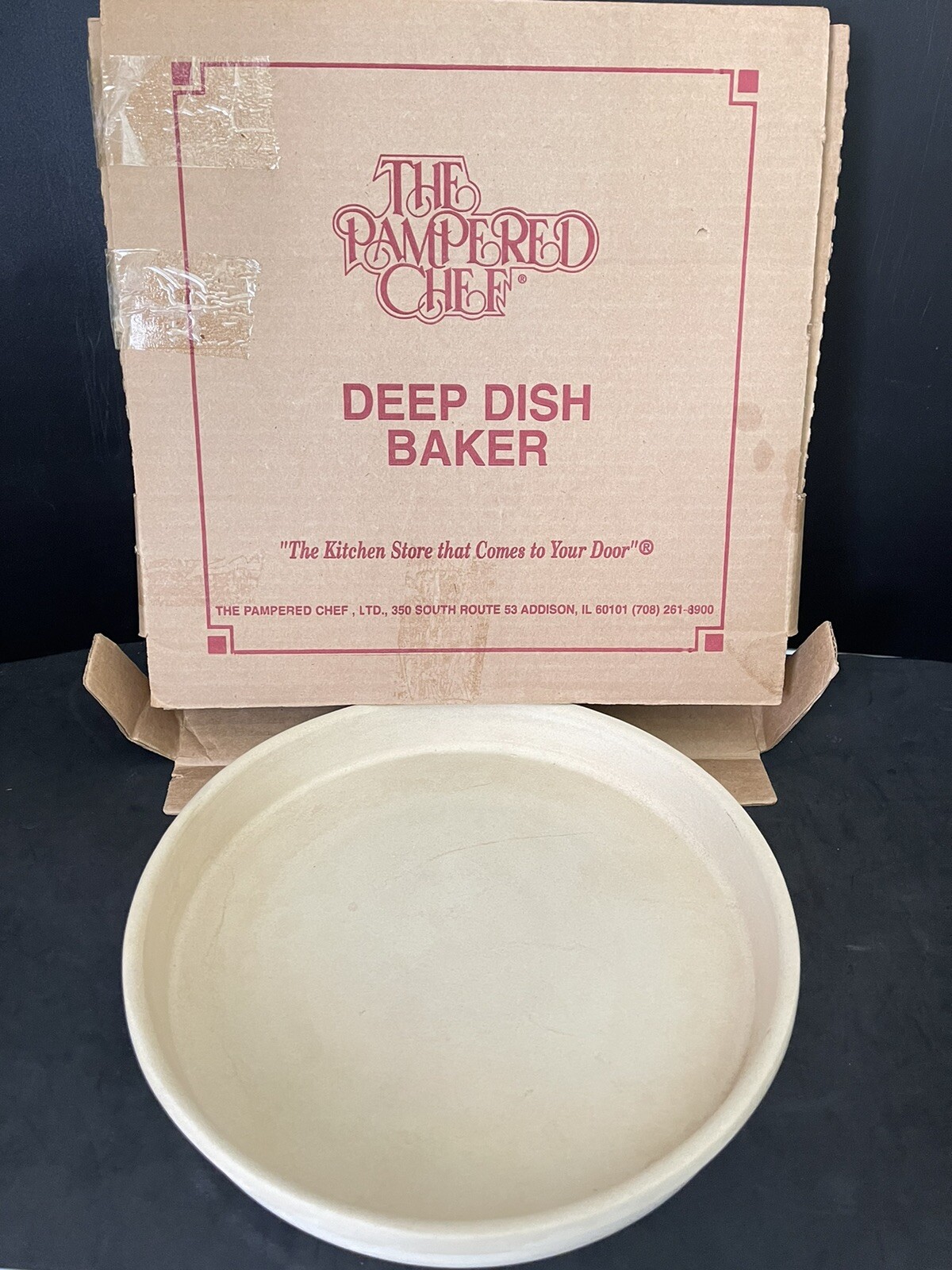 The Pampered Chef LTD 11" Round Deep Dish Stoneware Baker With Box 065 ...