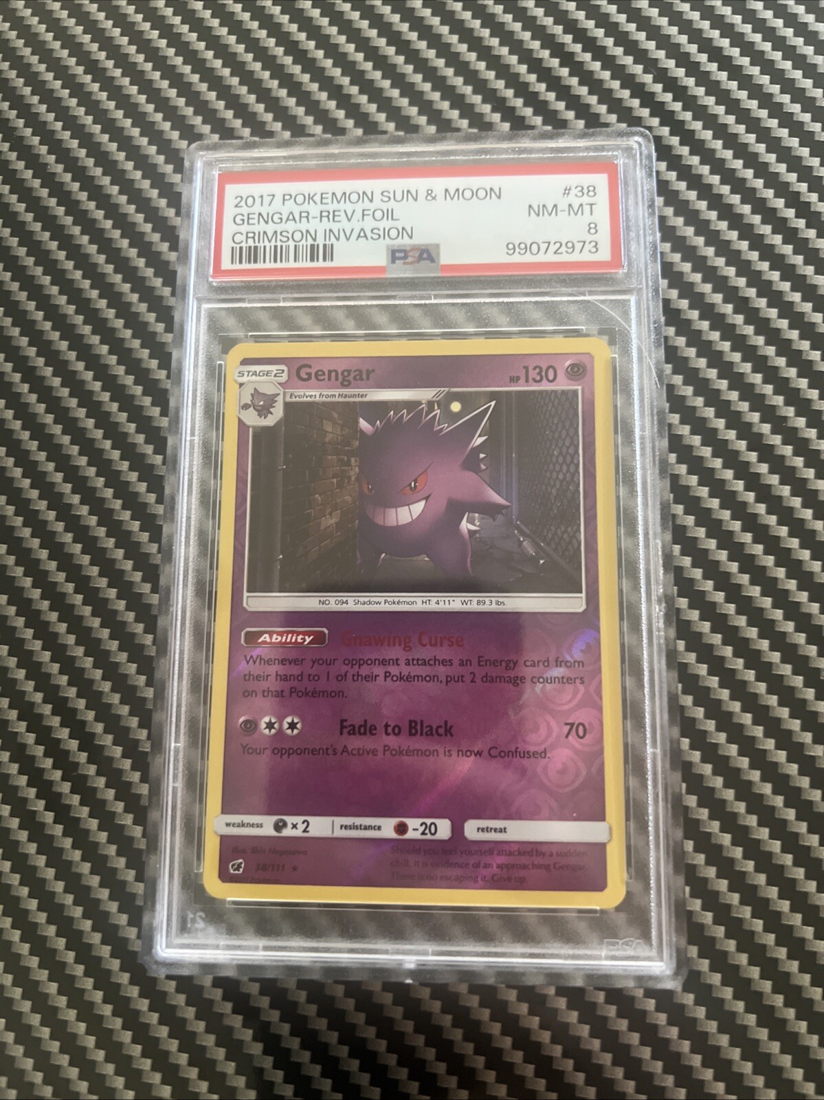 GENGAR REVERSE HOLO POKEMON CARD 38/111 CRIMSON INVASION PSA 8 NM | eBay