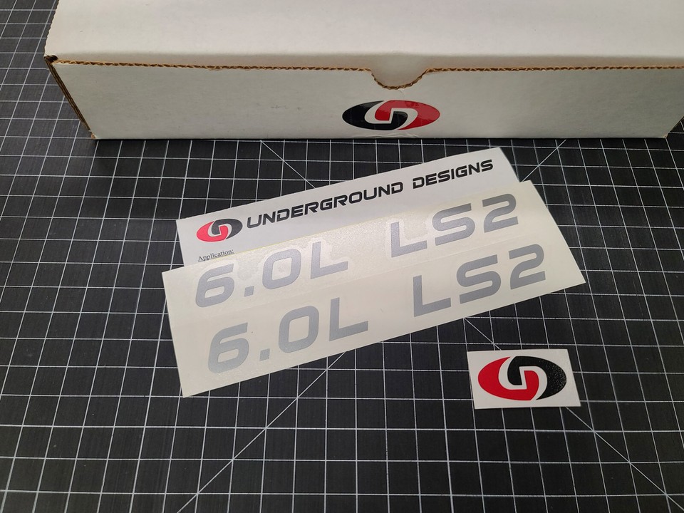 6.0L LS2 Decals (2pk) Racing Hood Stickers 05-07 Corvette 06 GTO 06-09 ...