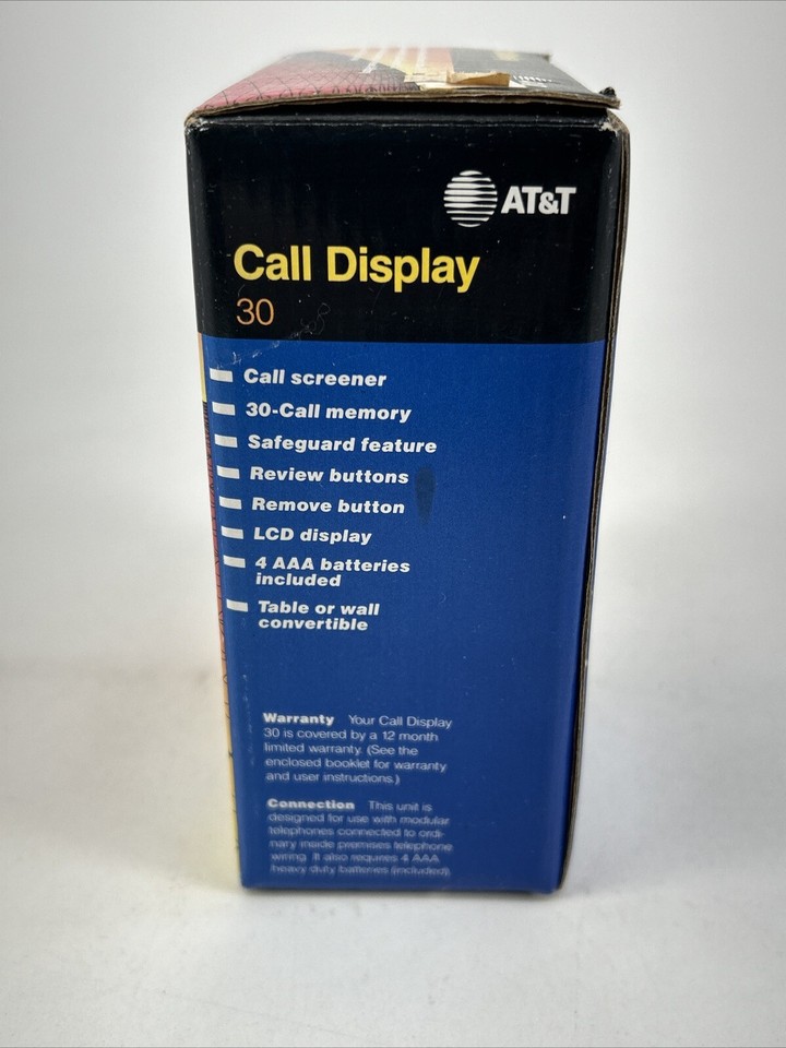 Vintage 1991 AT&T Telephone Call Display/Caller ID Device 30 NIB | eBay