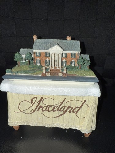 RARE Elvis Presley's GRACELAND The King Vintage 1998 Figurine Music Box ...