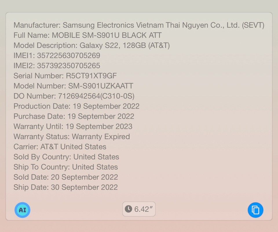 AT&T Samsung Galaxy S22 5G - 128GB - Black | eBay