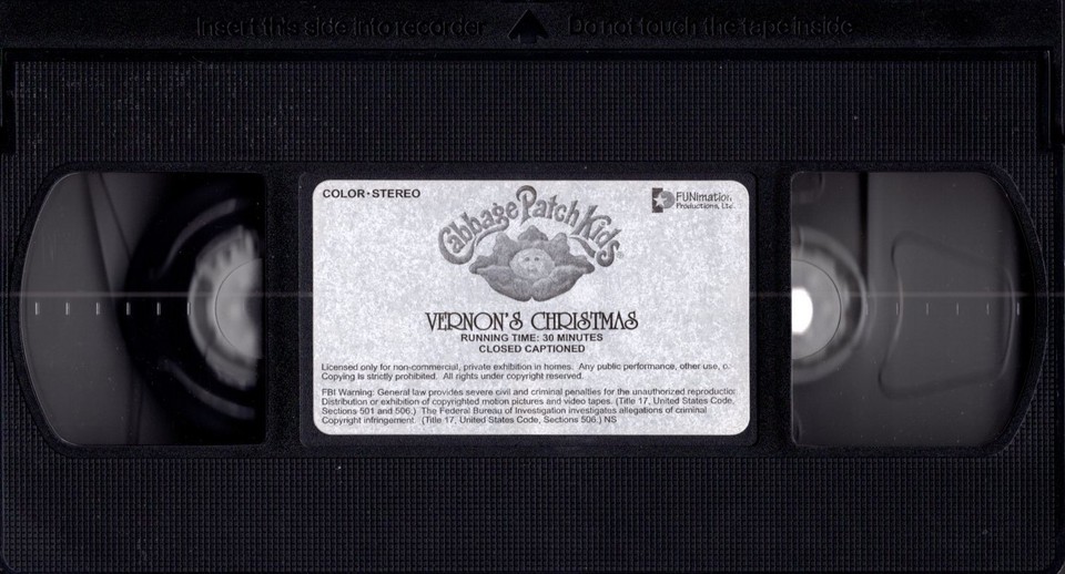 CABBAGE PATCH KIDS Christmas VHS Vernon's Stop-Action The First Cartoon ...