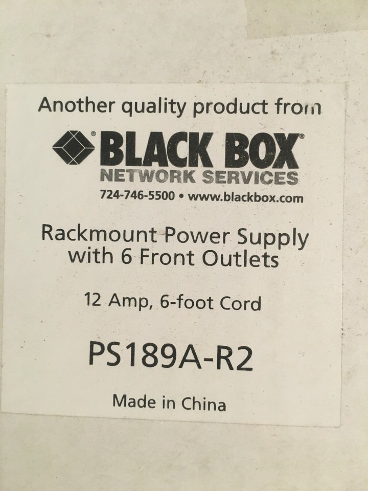 Black Box PS189A-R2 19" Rack Mountable (1U) Switchable Power Strip 6 ...