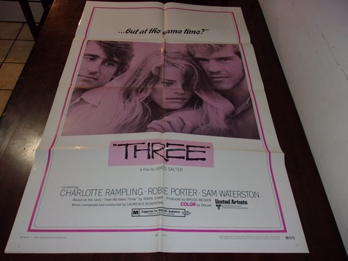 ORIGINAL VINTAGE 1969 "THREE" Movie Poster CHARLOTTE RAMPLING,ROBIE ...