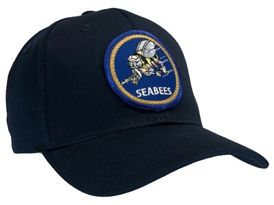 US Navy Seabees Hat Ball Cap Dark Blue 100% Structured Cotton | eBay