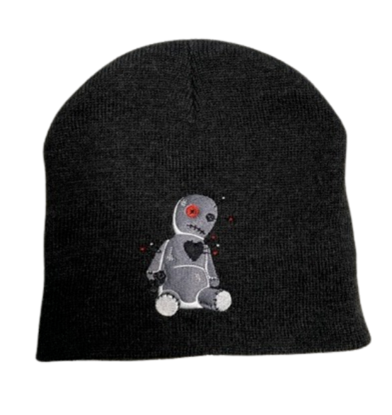 Beanie Hat Embroidered Voodoo Doll Beanie Hat Winter Hat Skull Cap Hats ...