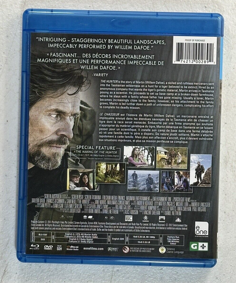The Hunter (Blu-ray/DVD, 2011) Willem Dafoe 774212002892| eBay