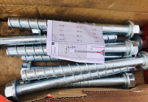 Box of 10 HILTI KH-EZ 3/4" x 9” Concrete Masonry Screw Anchors 418087 ...