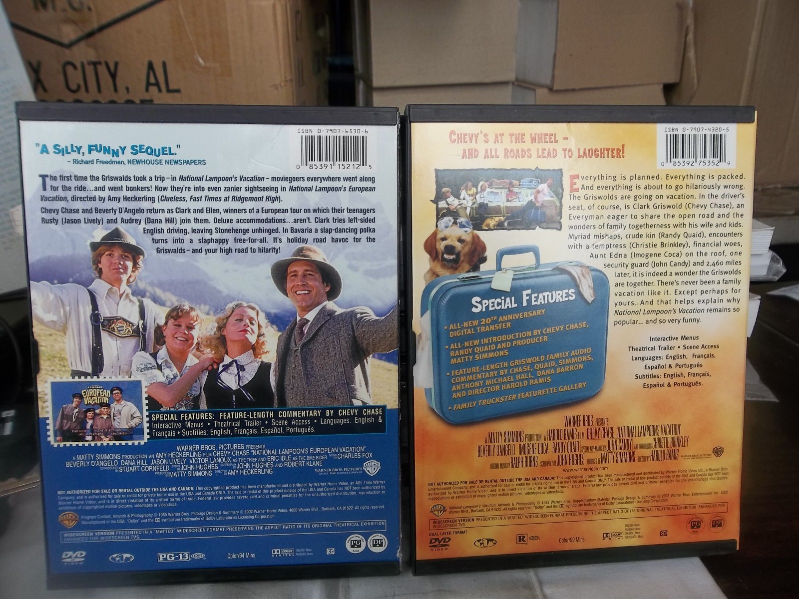 Set of 2 National Lampoons VACATION & European Vacation DVD CHEVY CHASE ...