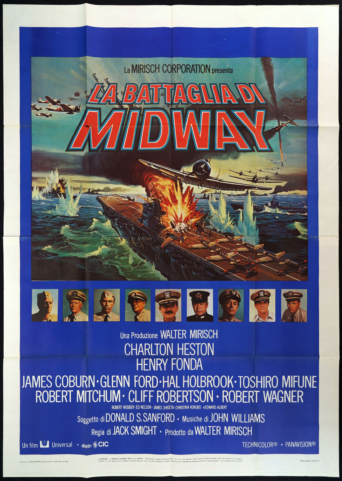 BATTLE OF MIDWAY POSTER TOSHIRO MIFUNE CHARLTON HESTON 1976 POSTER 4F ...