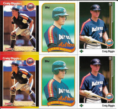 Craig Biggio 6 Card Rookie Lot with Upper Deck, Topps & Donruss NM | eBay
