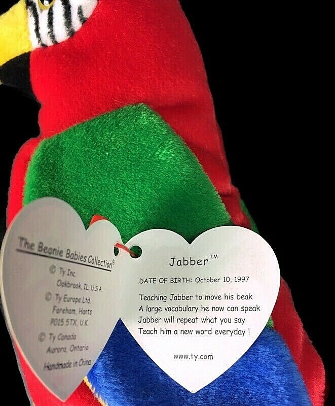 Ty beanie baby Jabber parrot soft Plush toy Bird bright colors | eBay