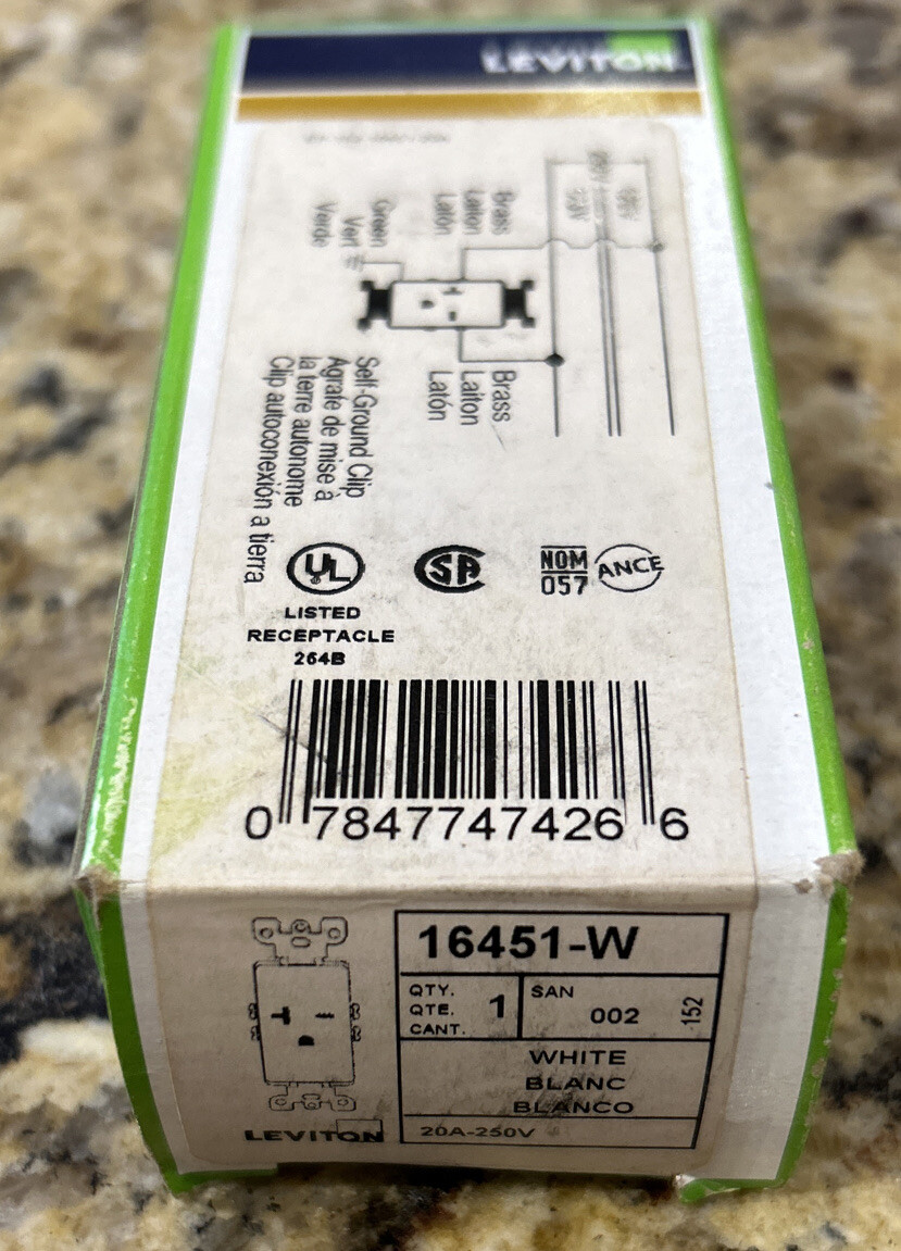 LEVITON 16451-W 20A-250V Single Decora Receptacle. NOS | eBay