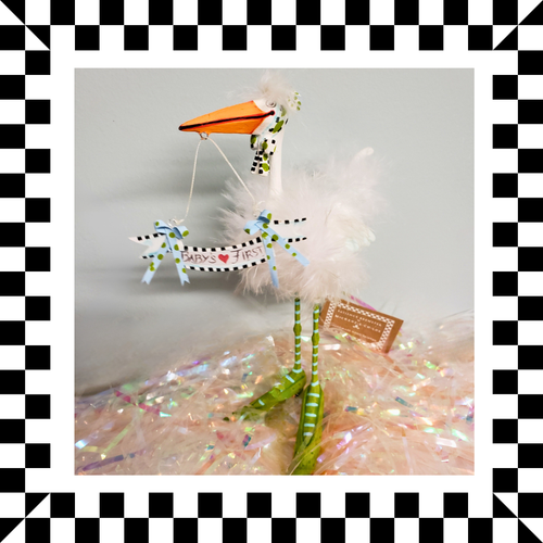 Mackenzie Childs Patience Brewster Stork "Baby's First" Sign ...