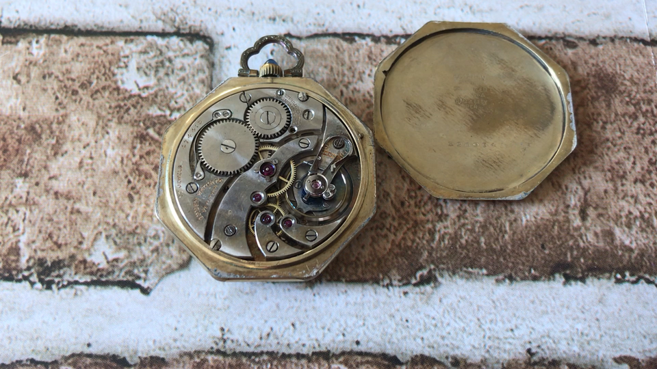 Antique Gruen veri thin Gold Fill Octagon Pocket Watch 17j working | eBay