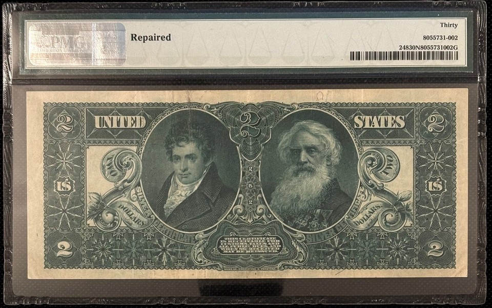 1896 $2 Silver Certificate Fr.248 Educational Attractive PMG 30 Very ...