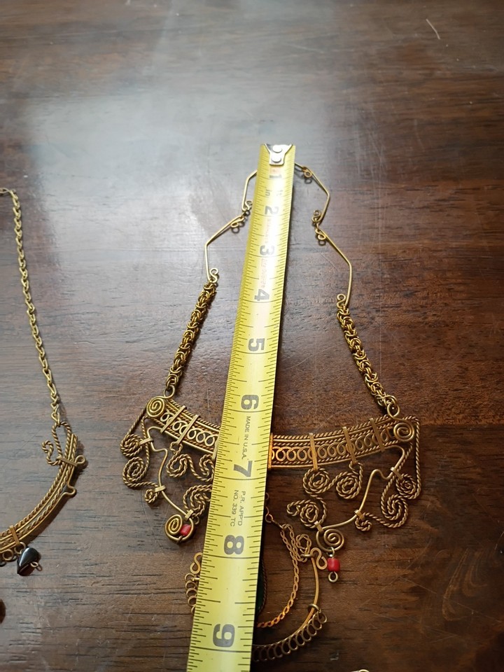 Vtg Jewelry Lot PERU Gold Silver Tone Coin Lot necklaces Pin Bracelets ...