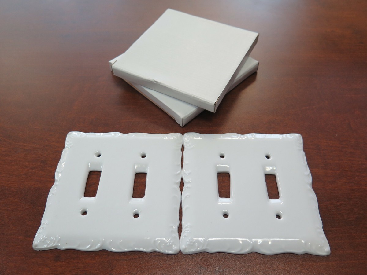 Light Switch Covers Metro White Porcelain Switch Plate - Ceramic Wall ...