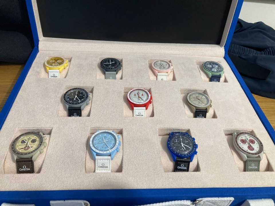 Omega - Bioceramic Moonswatch Collection all 11 watches in display case ...