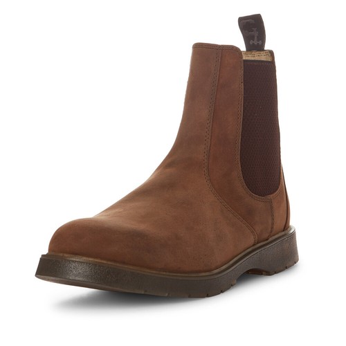 Grafters Mens Leather Brown Waxy Chelsea Boots | eBay