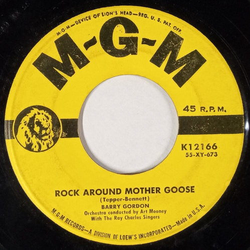 BARRY GORDON: Rock Around Mother Goose / Seven MGM RECORDS 7" Single 45 ...