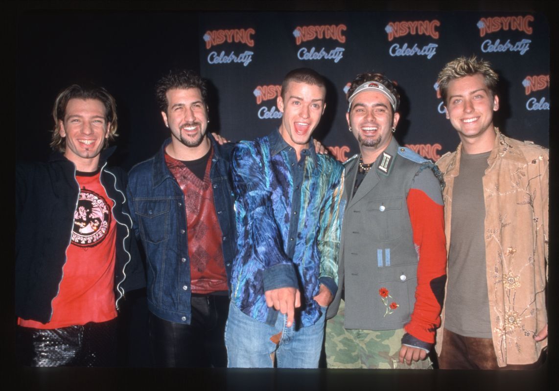 2001 JUSTIN TIMBERLAKE, JC CHASEZ & LANCE BASS NSYNC Group Photo ...