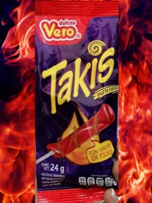 Takis lollipops (4 Pack of 24-g each) Chamoy Takis Suckers Paleta Takis ...
