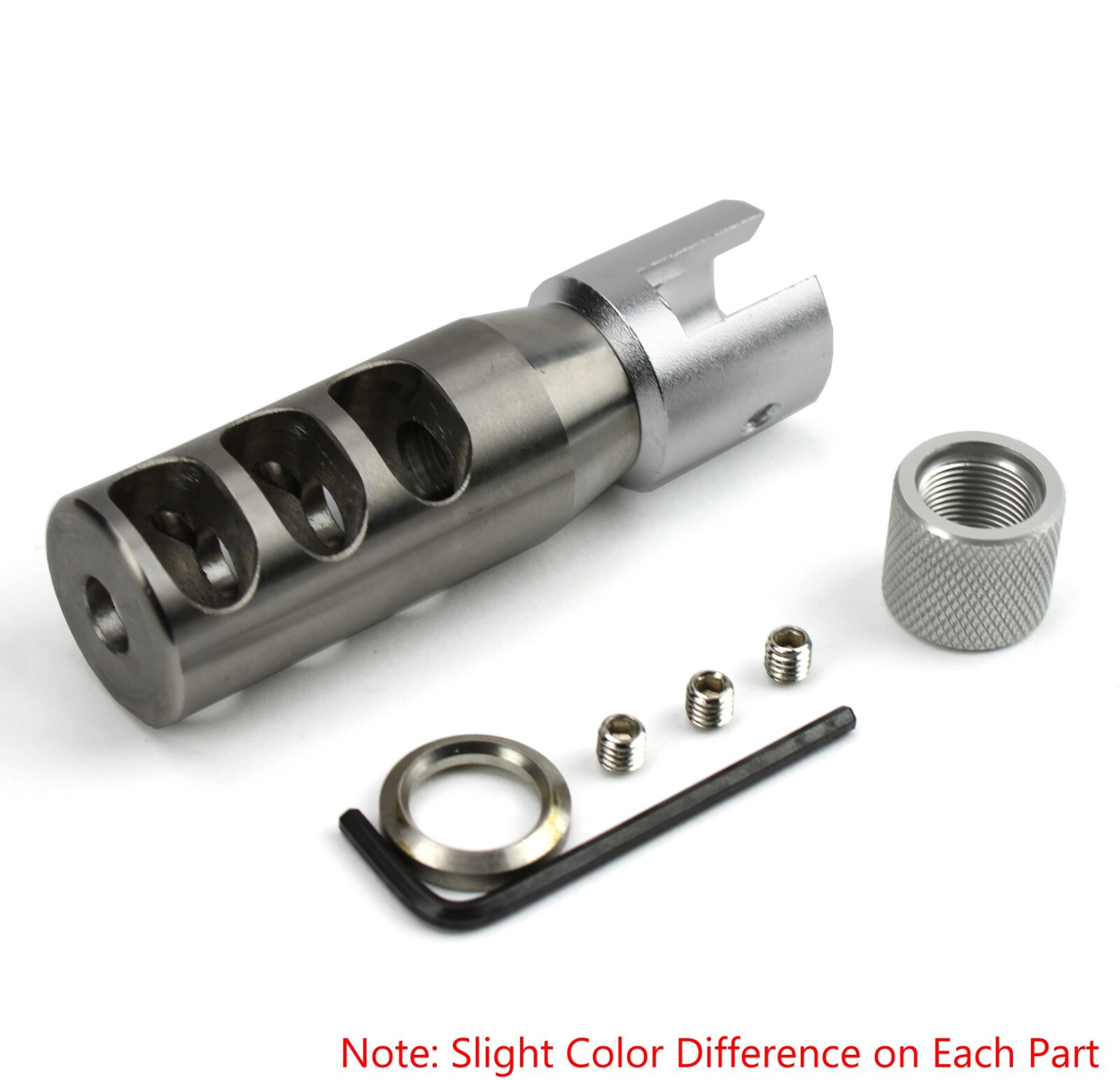 Silver Muzzle Brake/Linear Compensator Compatible with Ruger 10/22 1022 ...