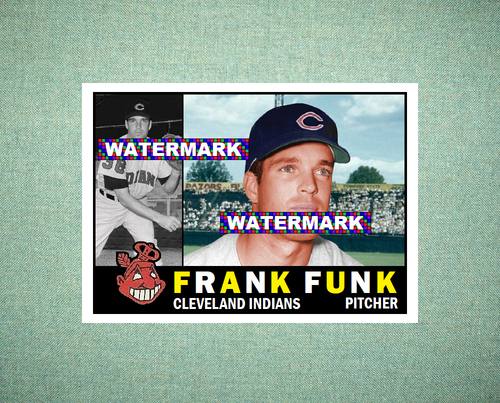 Frank Funk Cleveland Indians 1960 Style Custom Baseball Art Card | eBay