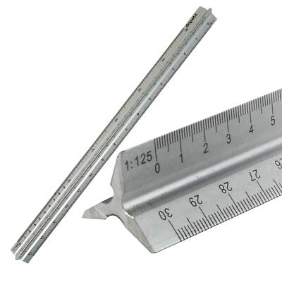 Pro 300mm Triangular Aluminum Ruler Tri-Scale 12" Metal Ruler Architect ...