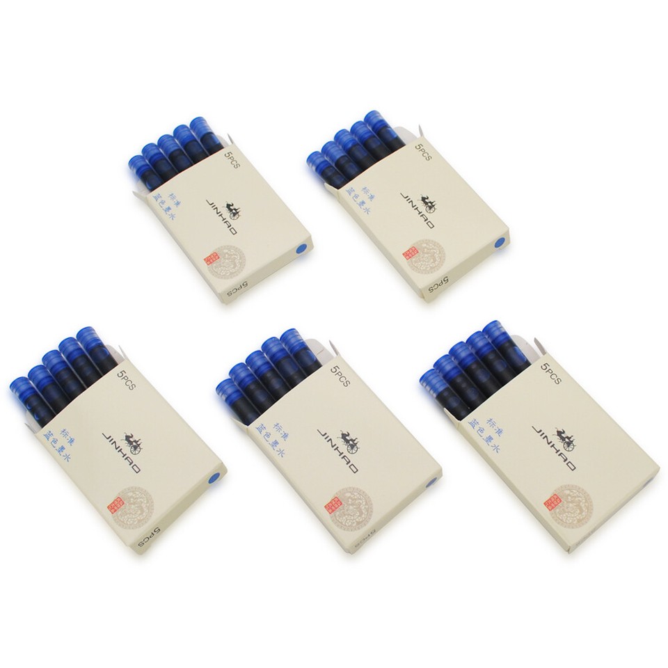 25pcs JINHAO Ink Cartridges Fountain Pen Refills Blue | eBay