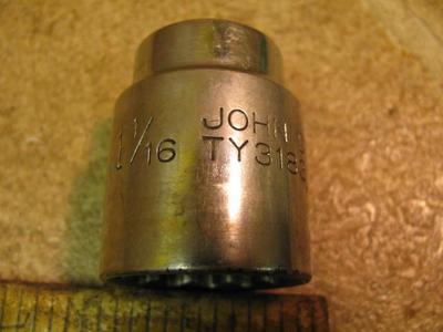 Vintage John Deere TY3183 1-1/16" 12 Point 1/2" Drive Socket USA Tool ...
