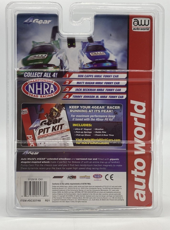 Auto World 4Gear Ron Capps Napa HO Slot Car Dragster Runs On Afx & Tyco ...