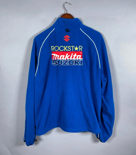 Team Suzuki Rockstar Zip Up Fleece Jacket Adult Large Blue Embroidered ...